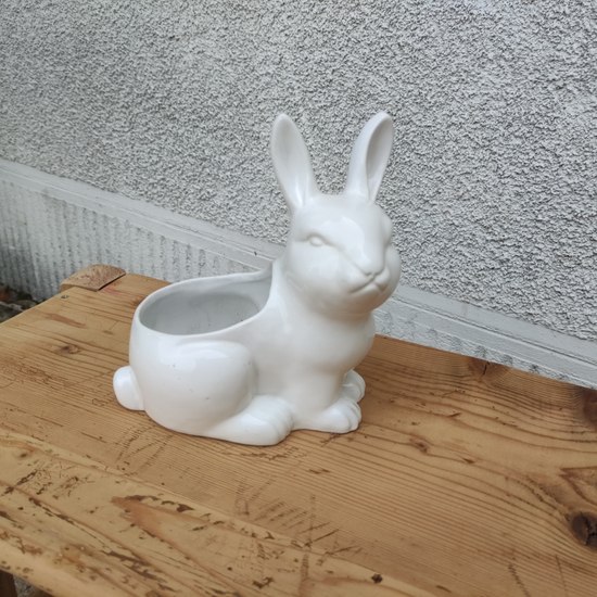 Cache pot, porte plante lapin - La petite Brocanteuse